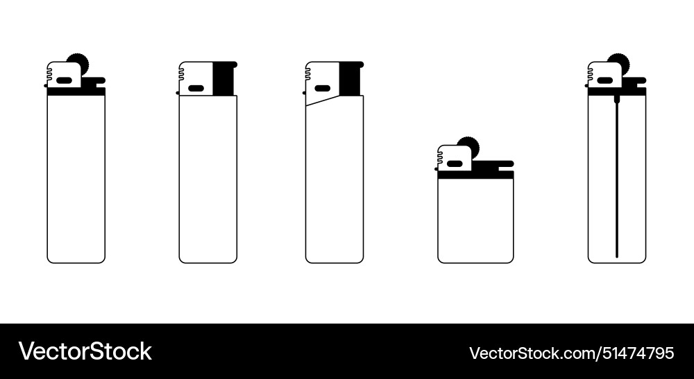 Cigarette lighter icon lighters logo fire symbol Vector Image