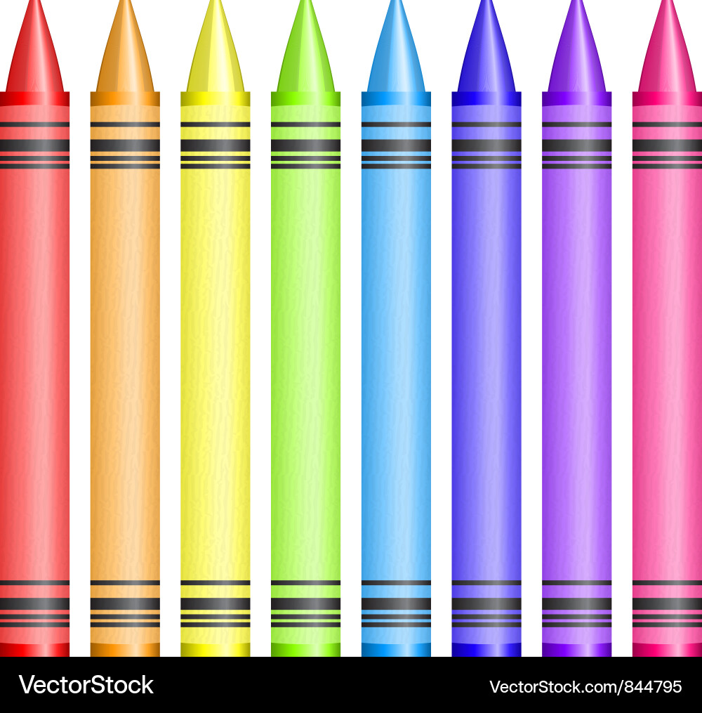 Colorful Crayons Set Royalty Free Vector Image