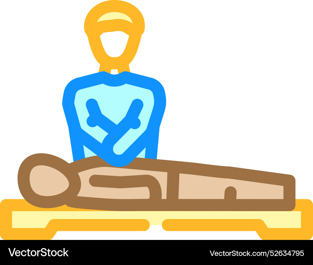 Cpr procedure ambulance color icon Royalty Free Vector Image