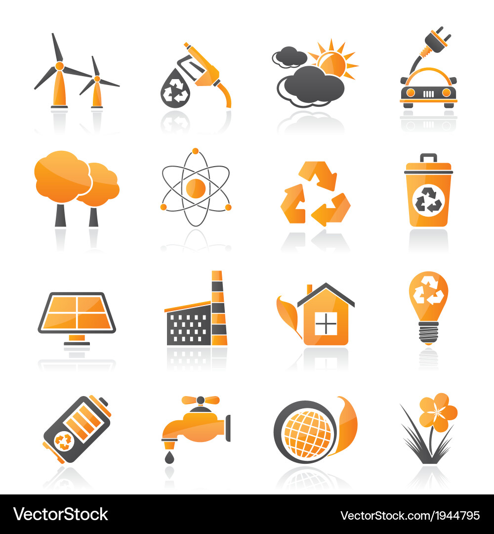 Environment and recycling icons Royalty Free Vector Image