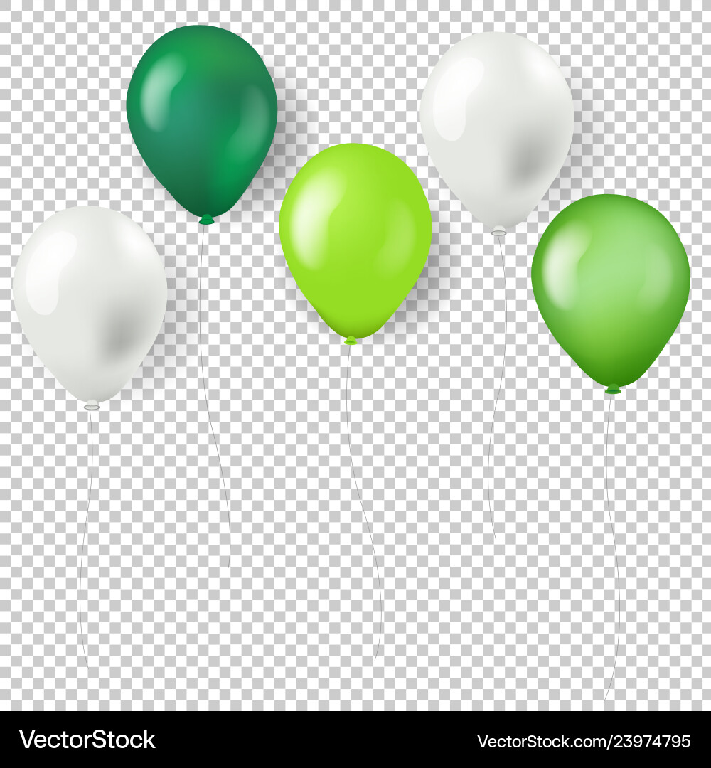 Green balloons isolated transparent background Vector Image