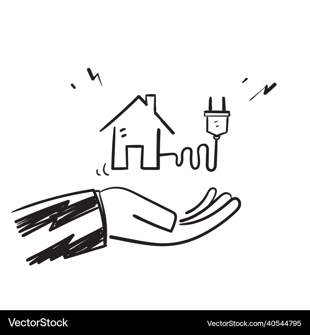 Hand drawn doodle home electricity isolated Vector Image