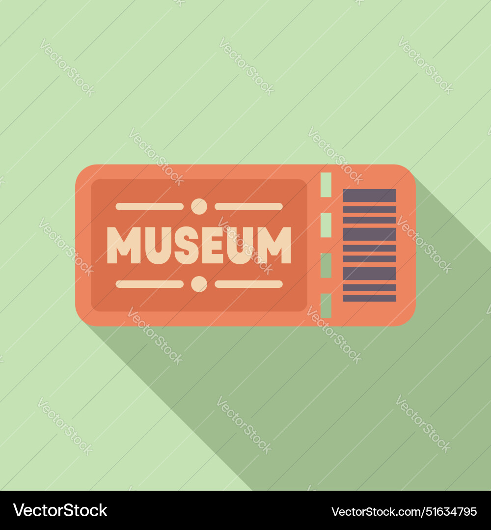 Museum ticket admit one access pass concept Vector Image