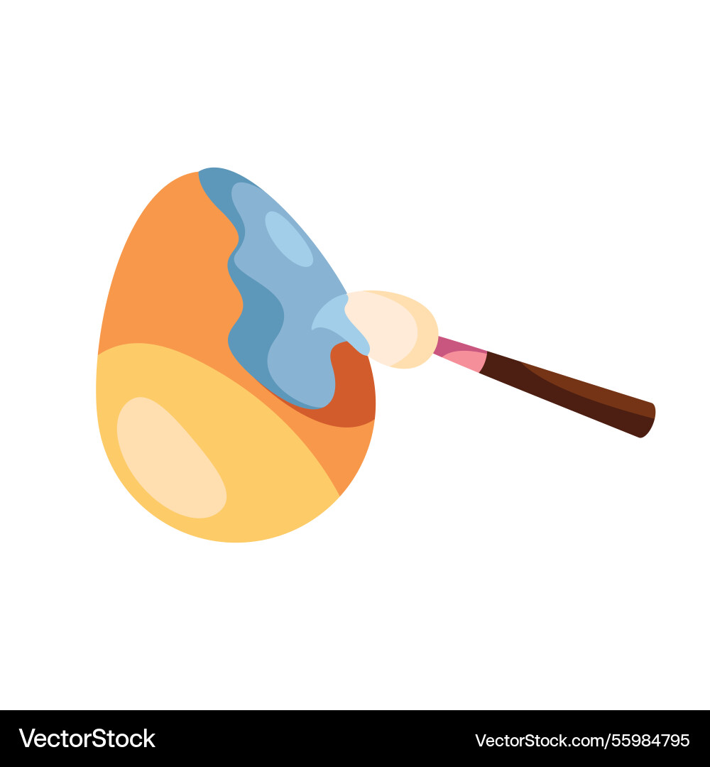 Painted easter egg clipart or sticker Royalty Free Vector