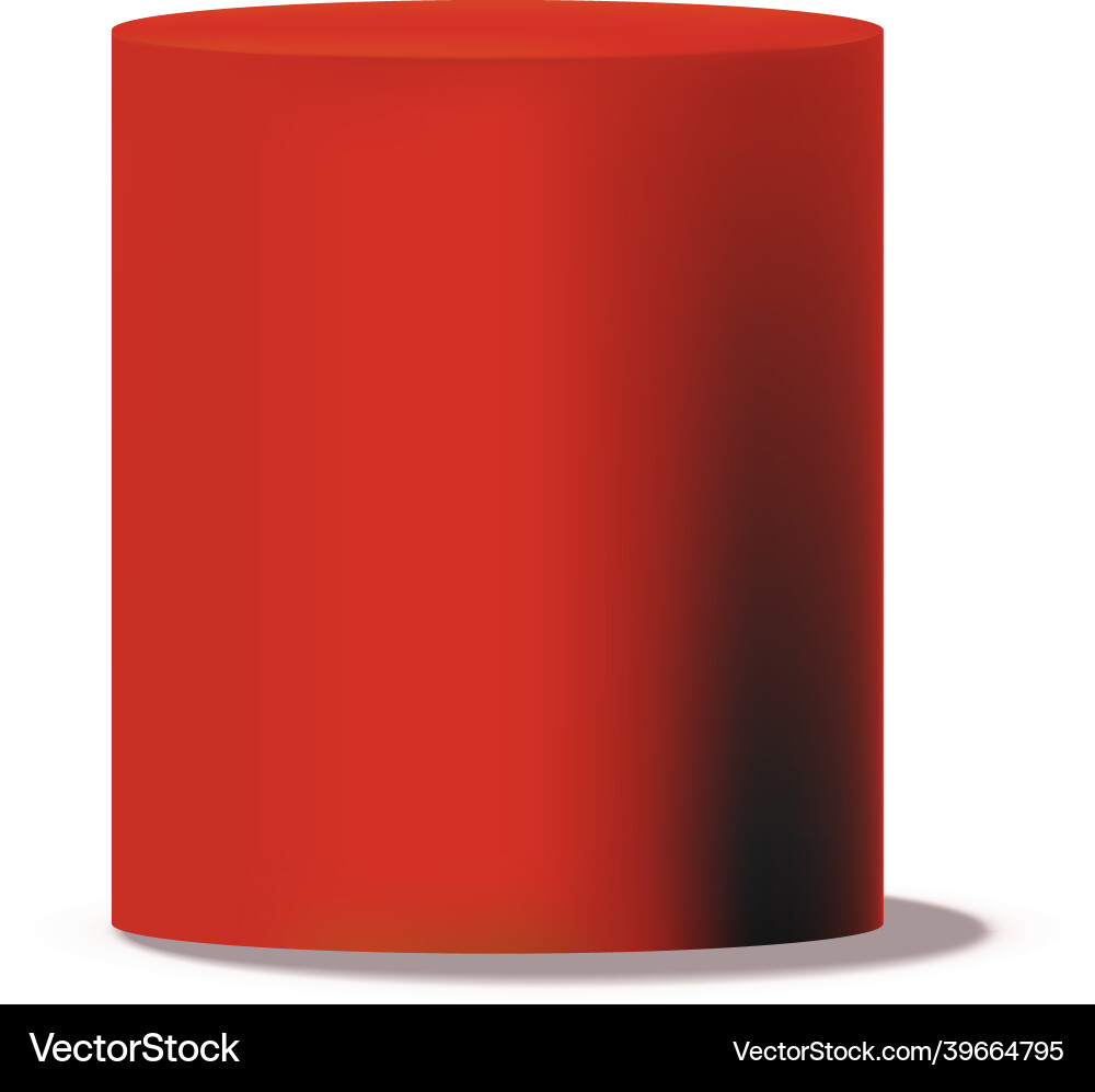 Red cylinder circular box solid pillar Royalty Free Vector