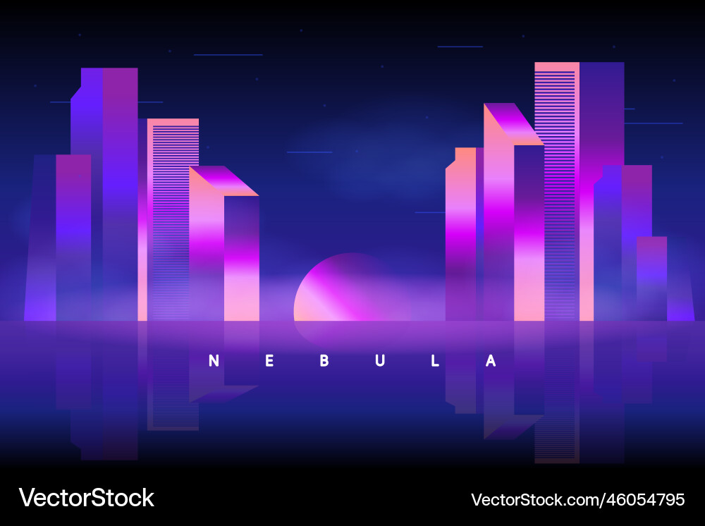Retro wave background 80s city future Royalty Free Vector