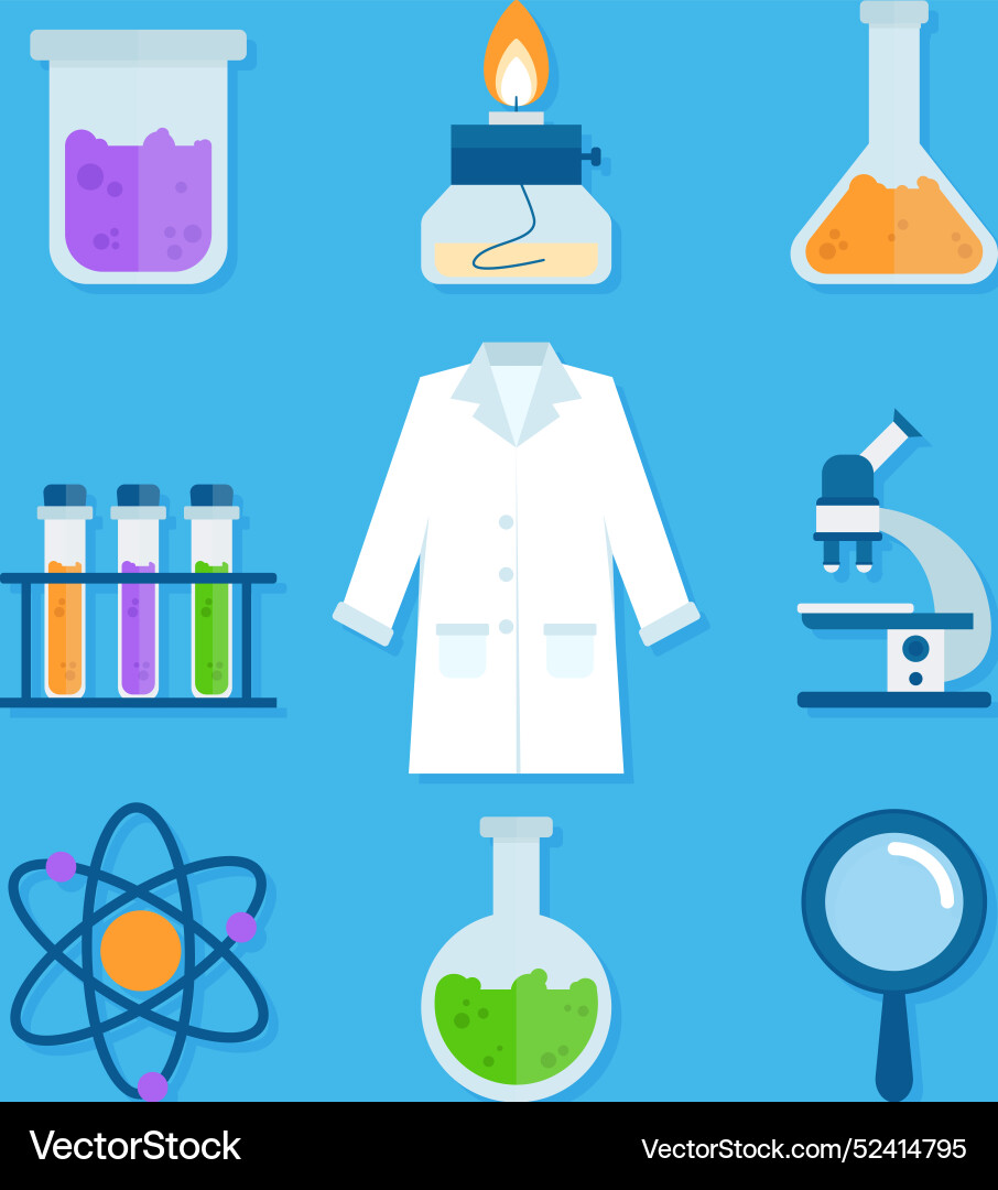 Science lab objects concept Royalty Free Vector Image