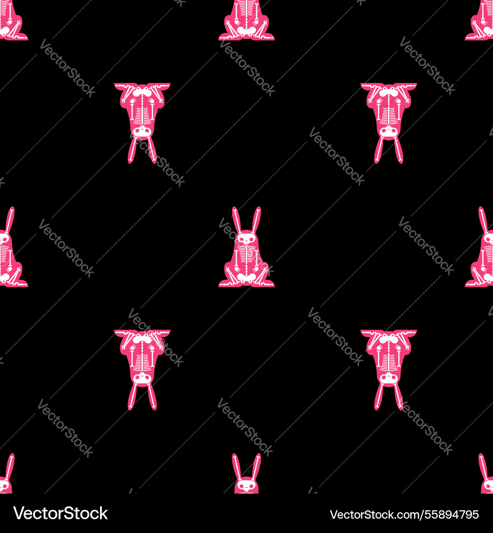 Skeleton rabbit cartoon pattern seamless skull Vector Image