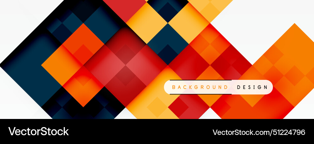 Colorful geometric squares on white floor create Vector Image