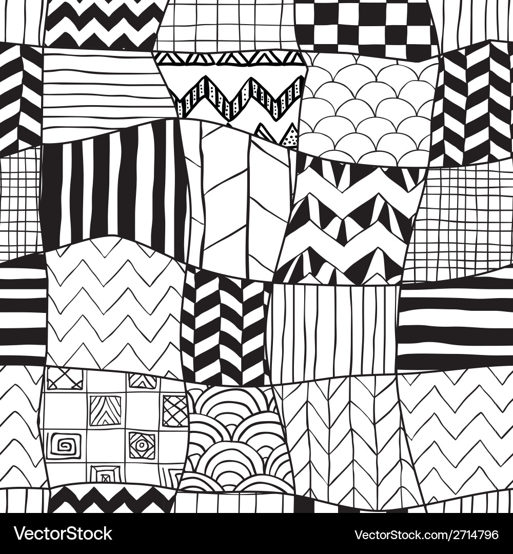 Geometric hand-drawn abstract seamless background Vector Image