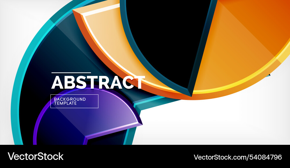 Glass reflective geometric round shapes background