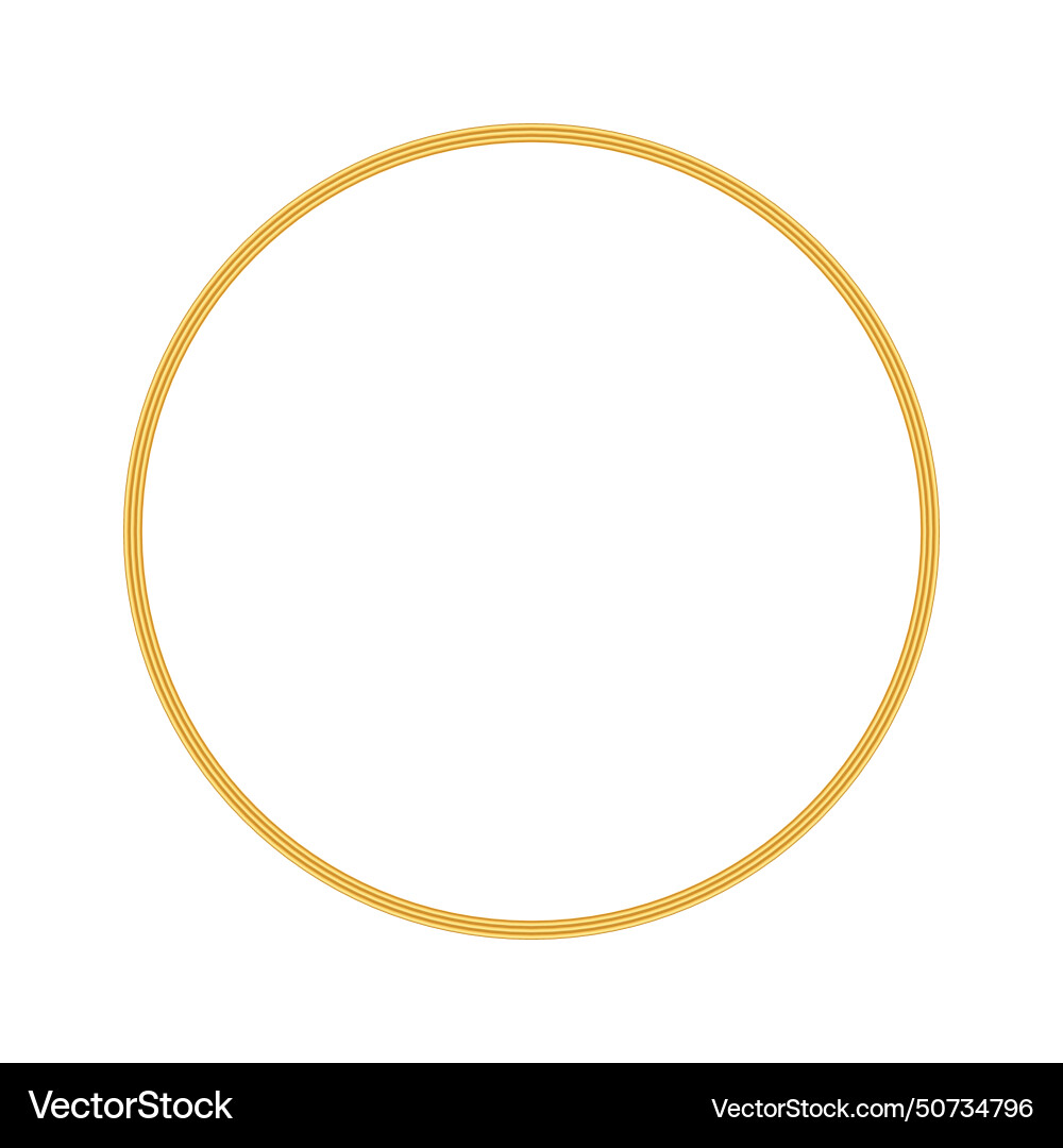 Gold thin round frame golden luxury circle logo Vector Image
