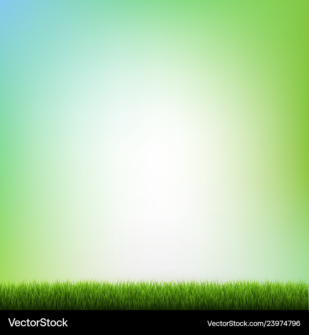 Green grass and blue background Royalty Free Vector Image