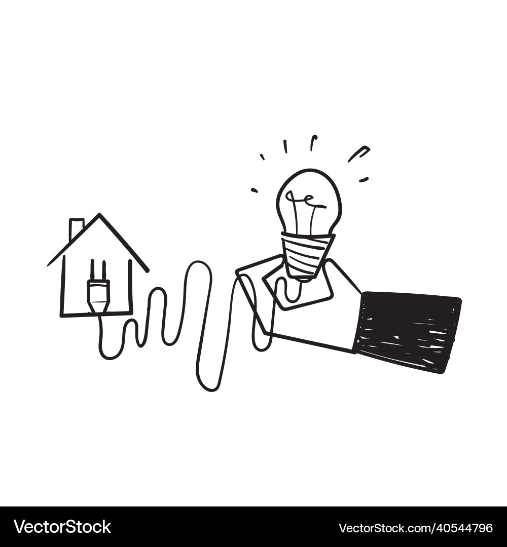 Hand drawn doodle home electricity isolated Vector Image
