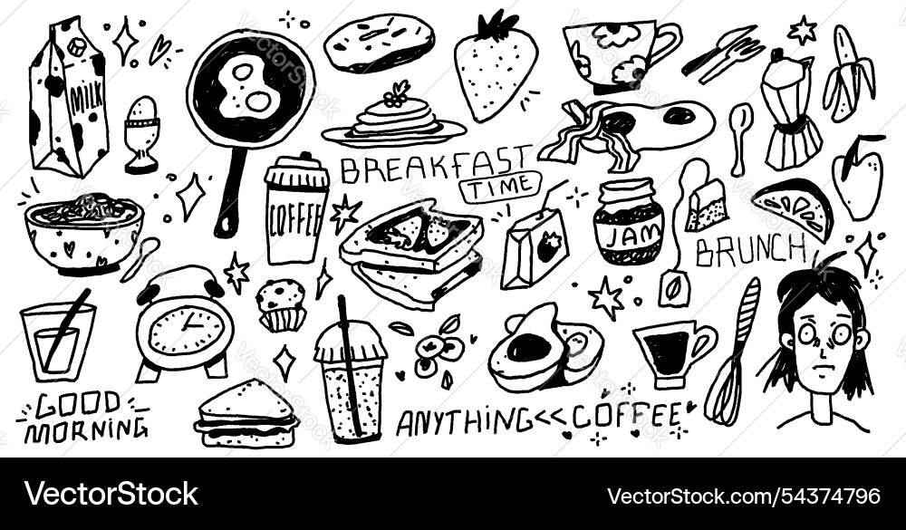Squiggle doodles set scribble elements about Vector Image