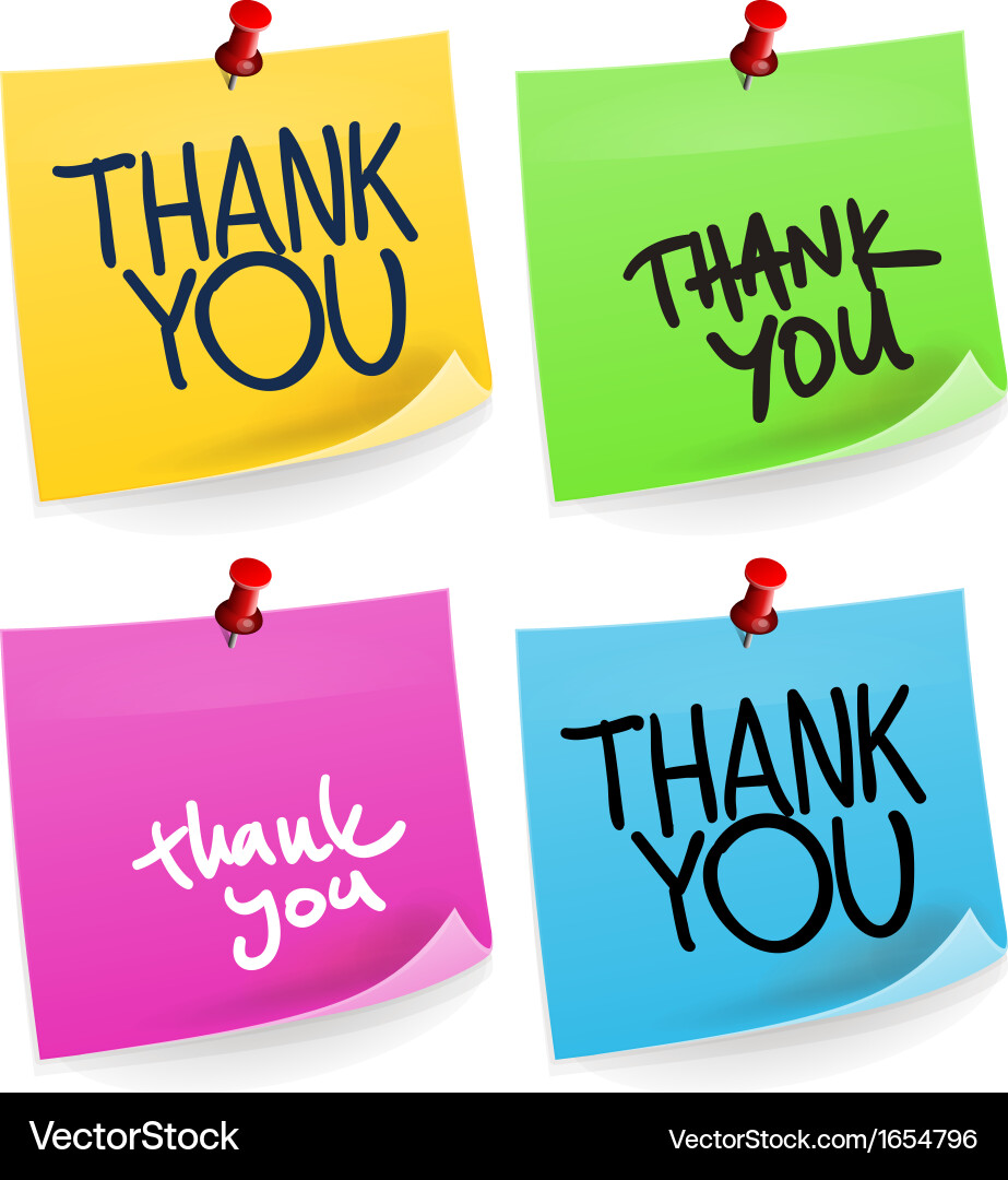 Thank you sticky note Royalty Free Vector Image