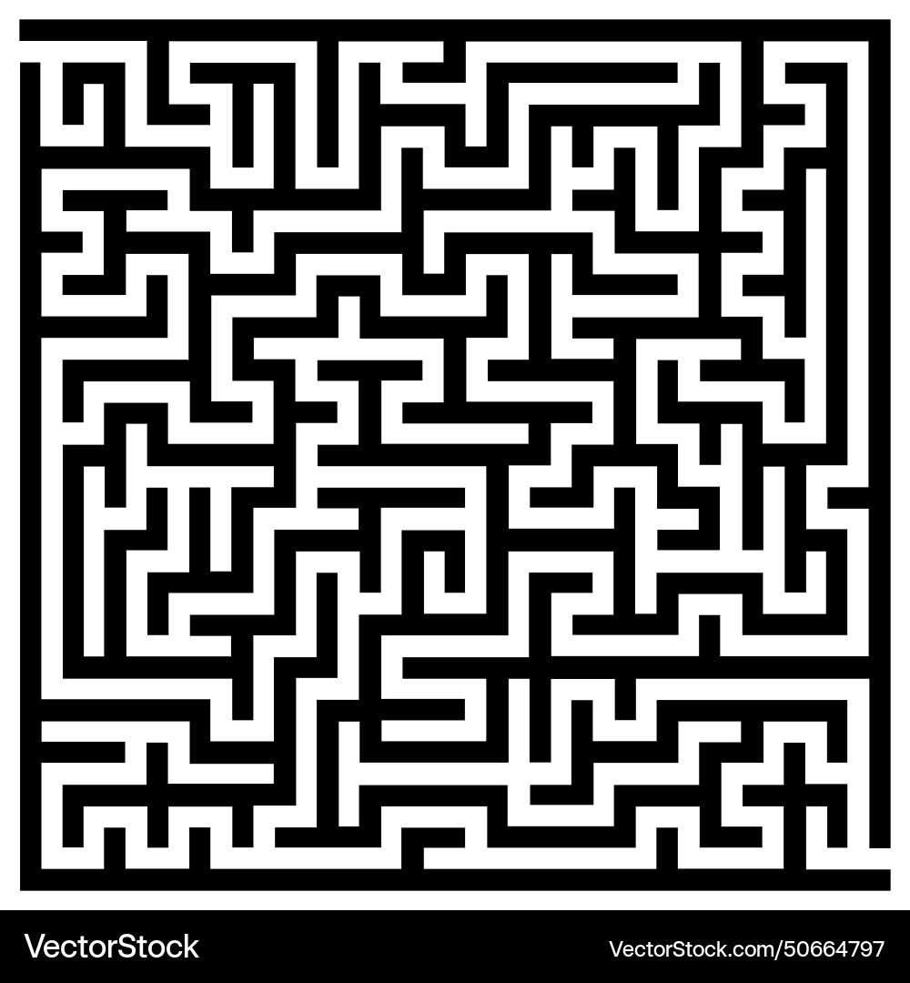 Abstract maze background in black and white Vector Image