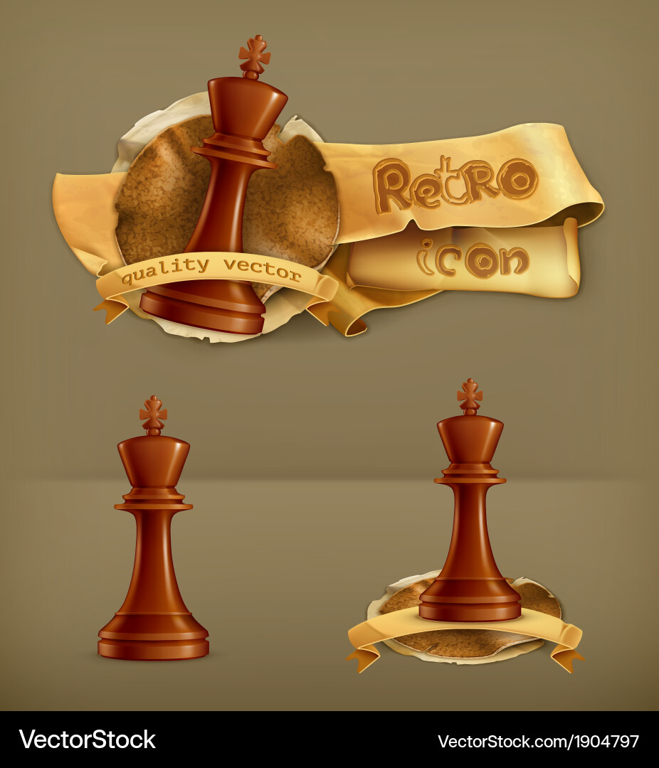 Chess king icon Royalty Free Vector Image - VectorStock