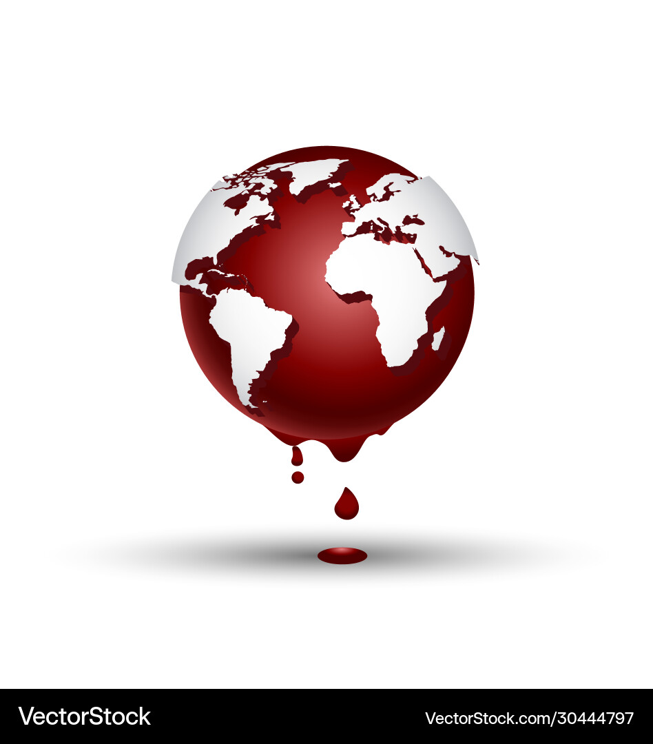 Falling Globe of Blood Royalty Free Vector Image