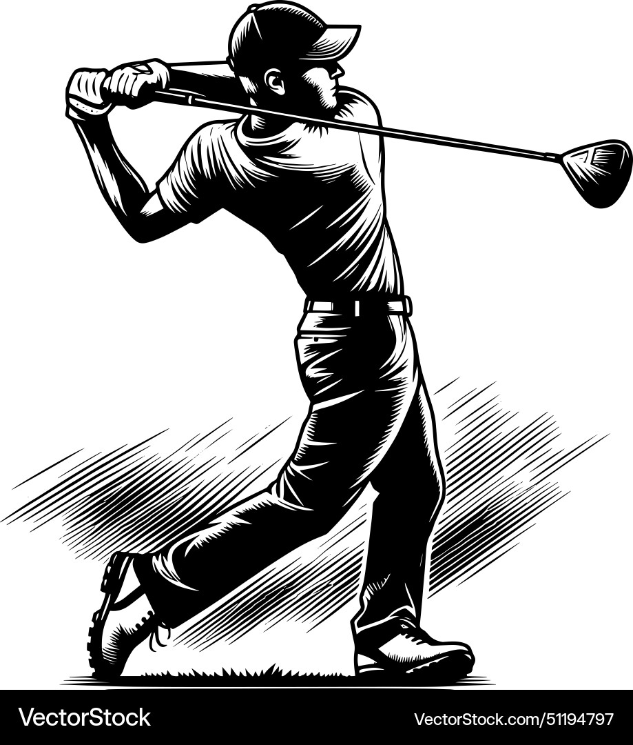 Golf player silhouette clip art Royalty Free Vector Image