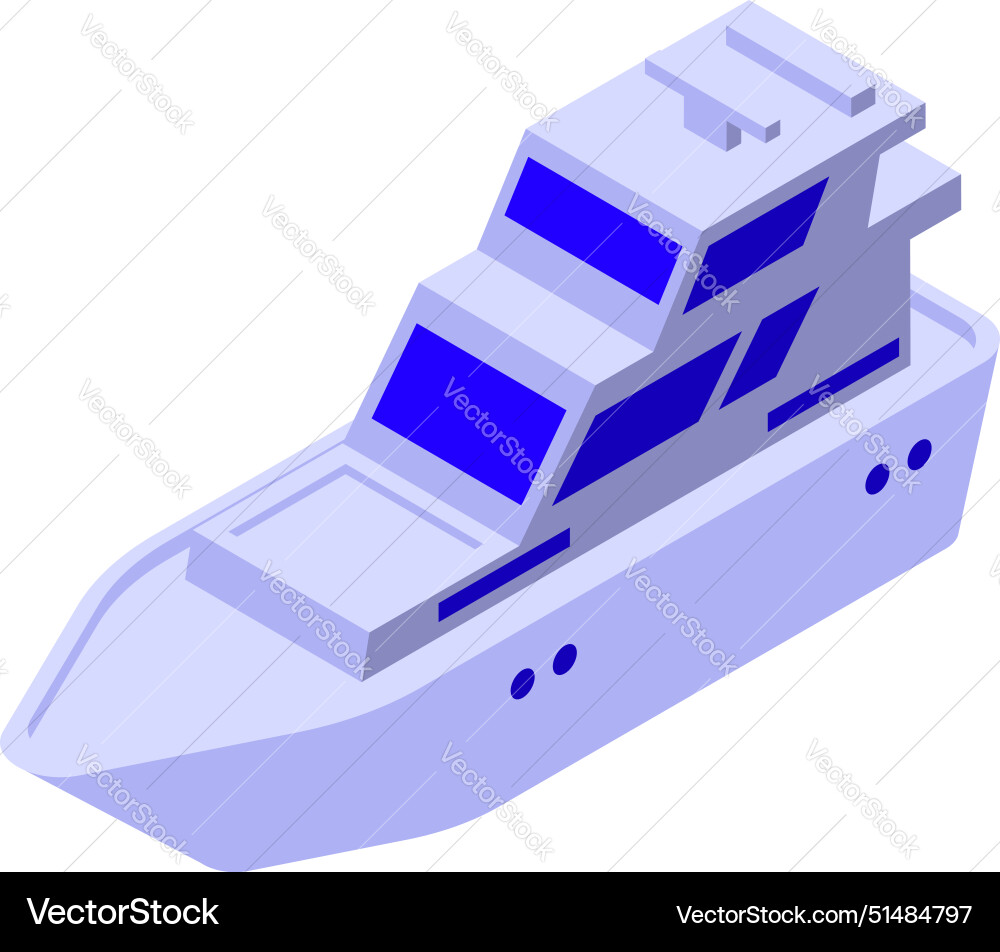 Graphic of a blue cargo ship in isometric Vector Image