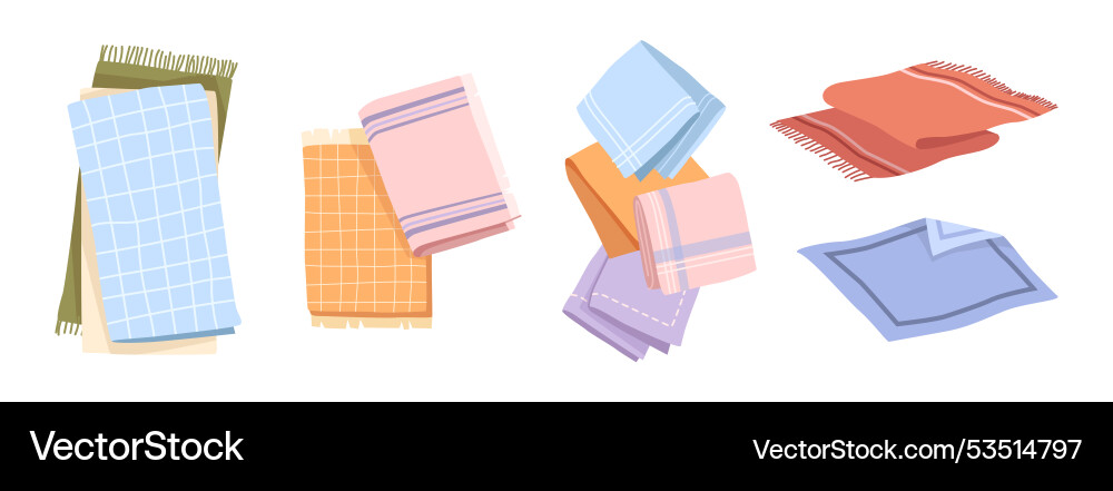 Home textile and fabrics towels collection Vector Image