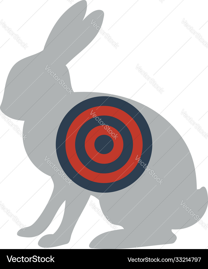 Icon hare silhouette with target Royalty Free Vector Image