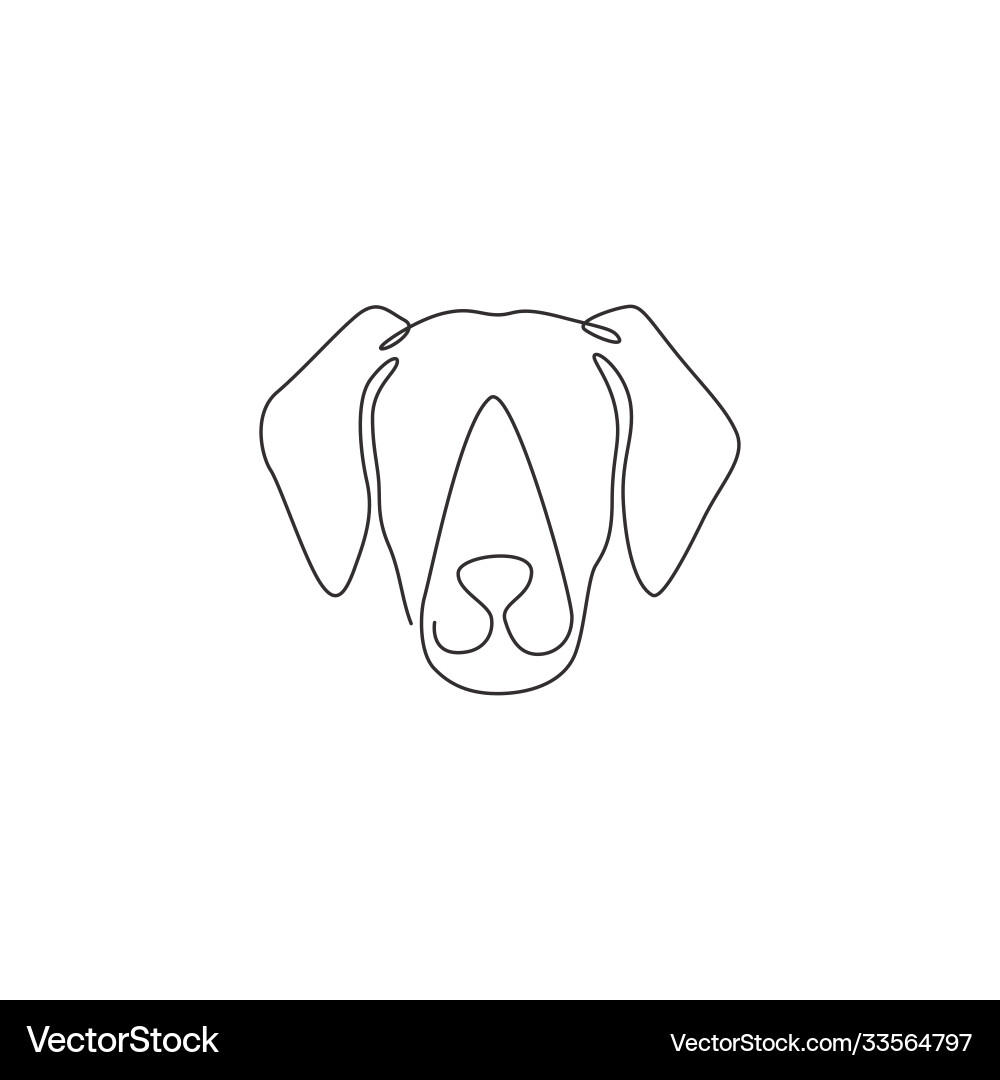 Single continuous line drawing cute labrador Vector Image