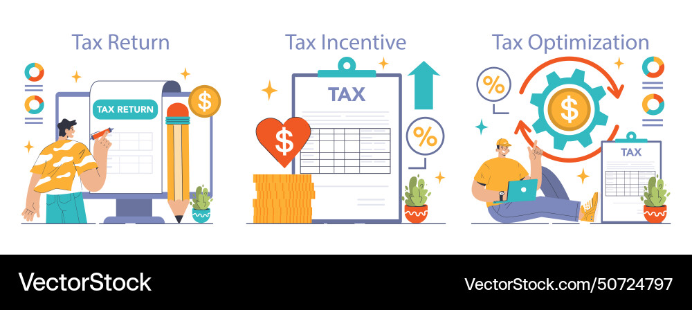 Tax optimization financial efficiency budgeting Vector Image