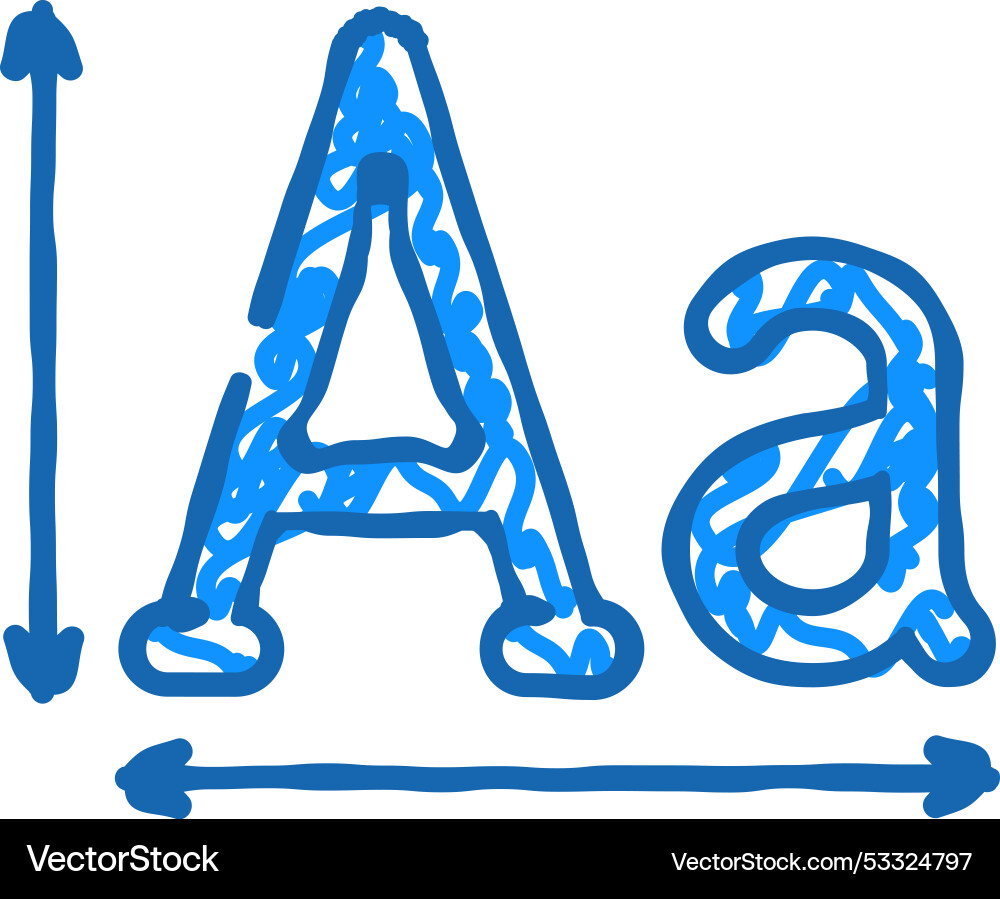 Typography ux ui design icon doodle Royalty Free Vector