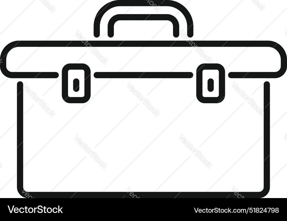 Black outline icon of a toolbox holding tools Vector Image