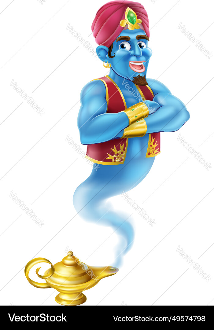 Cartoon Genie Royalty Free Vector Image Vectorstock