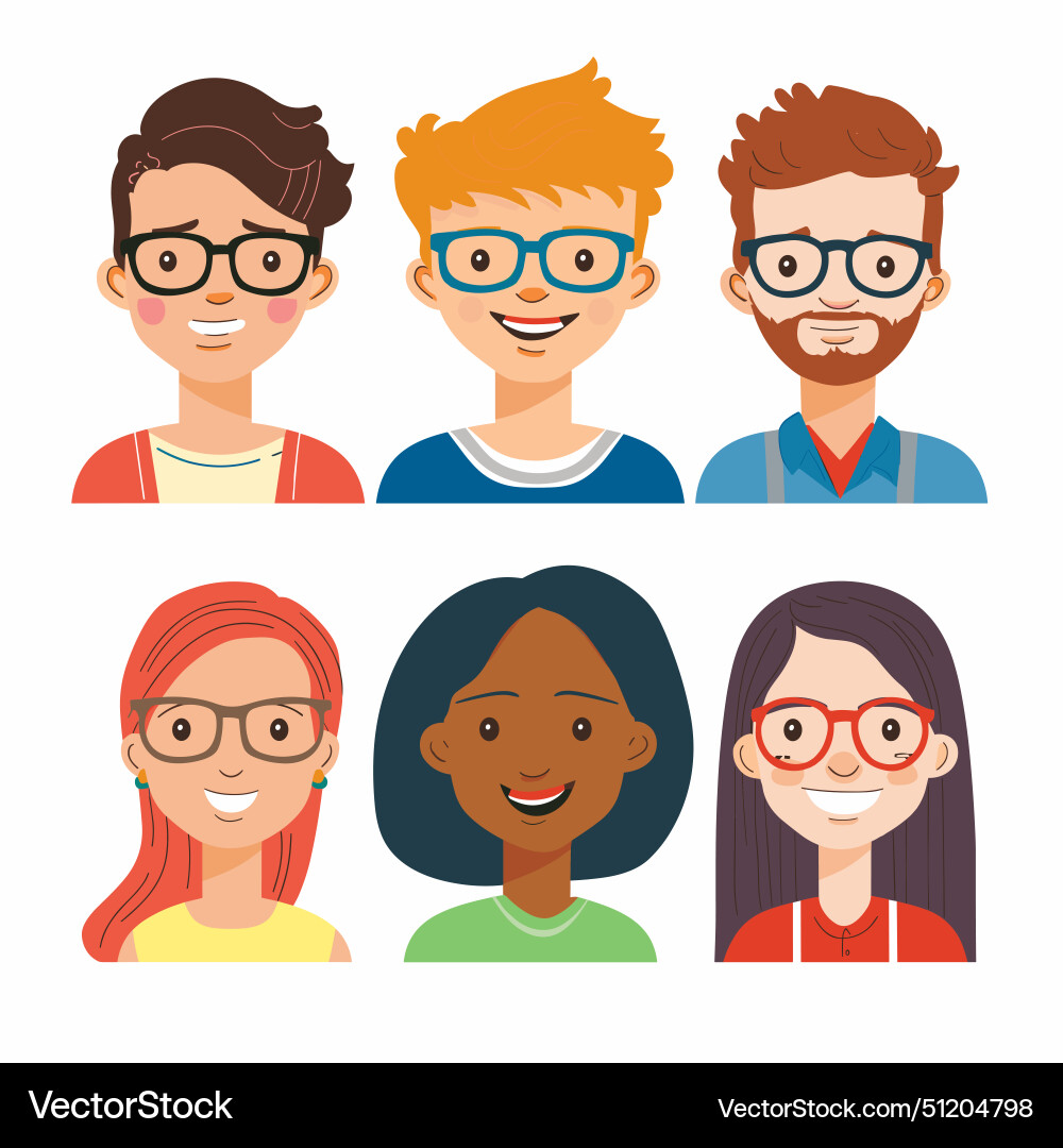 Diverse group cartoon characters three men Vector Image