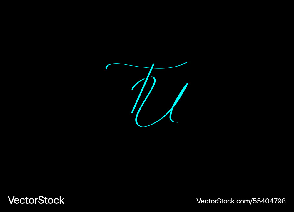 Elegant calligraphy of cursive tu logo – Royalty-Free Vector | VectorStock