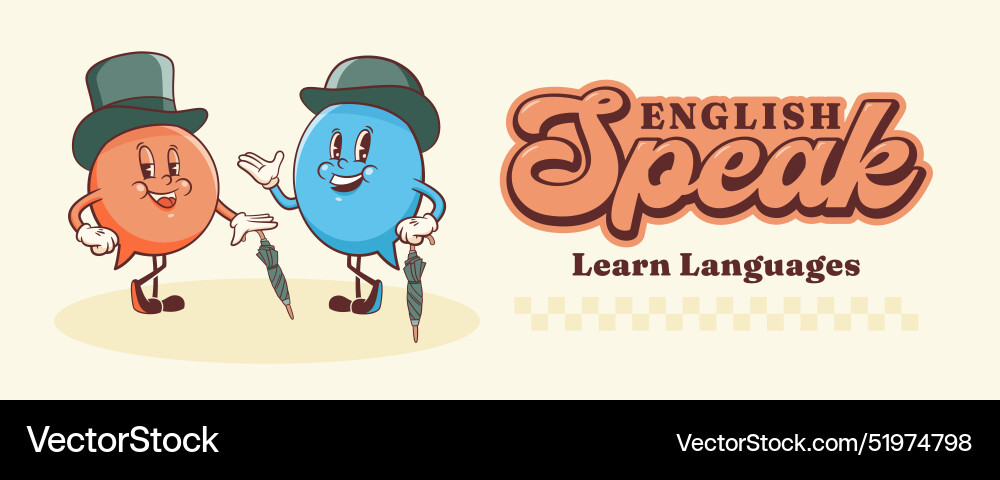 English talk language learning group Royalty Free Vector