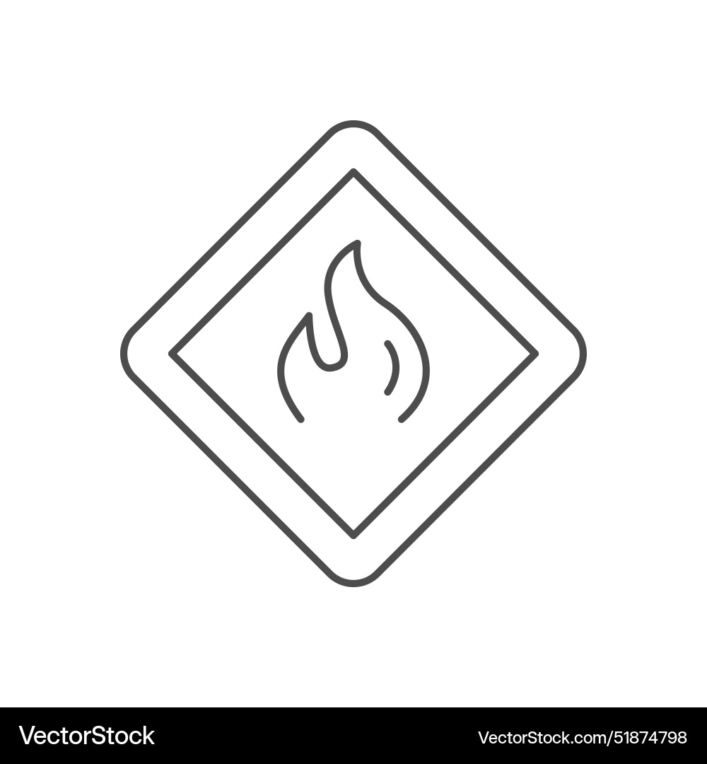 Flammable material line outline icon Royalty Free Vector