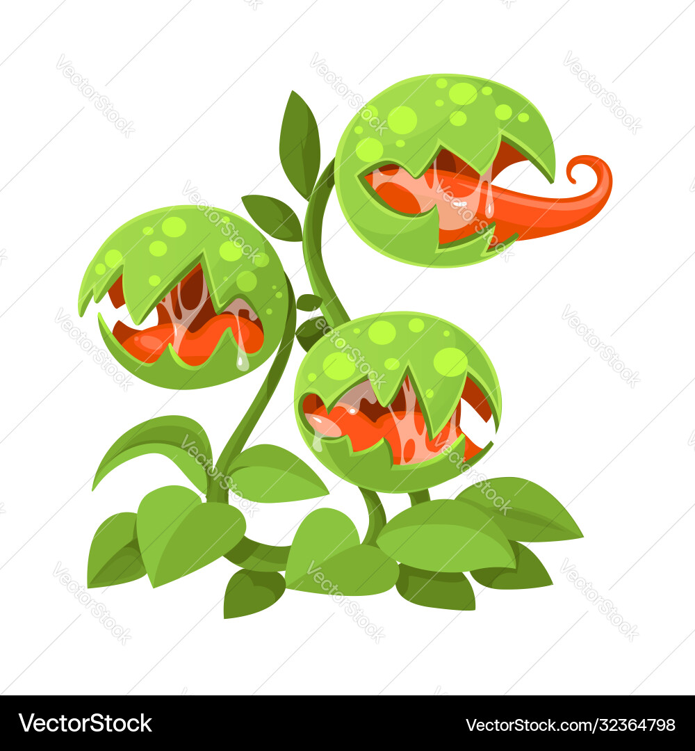 Giant Venus Flytrap - Carnivorous Plant Royalty Free Vector