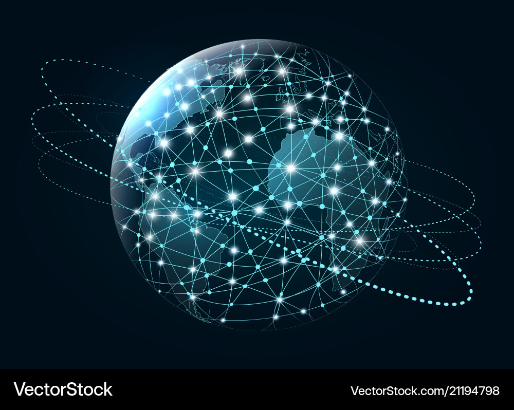 Global network connection world wide web Vector Image