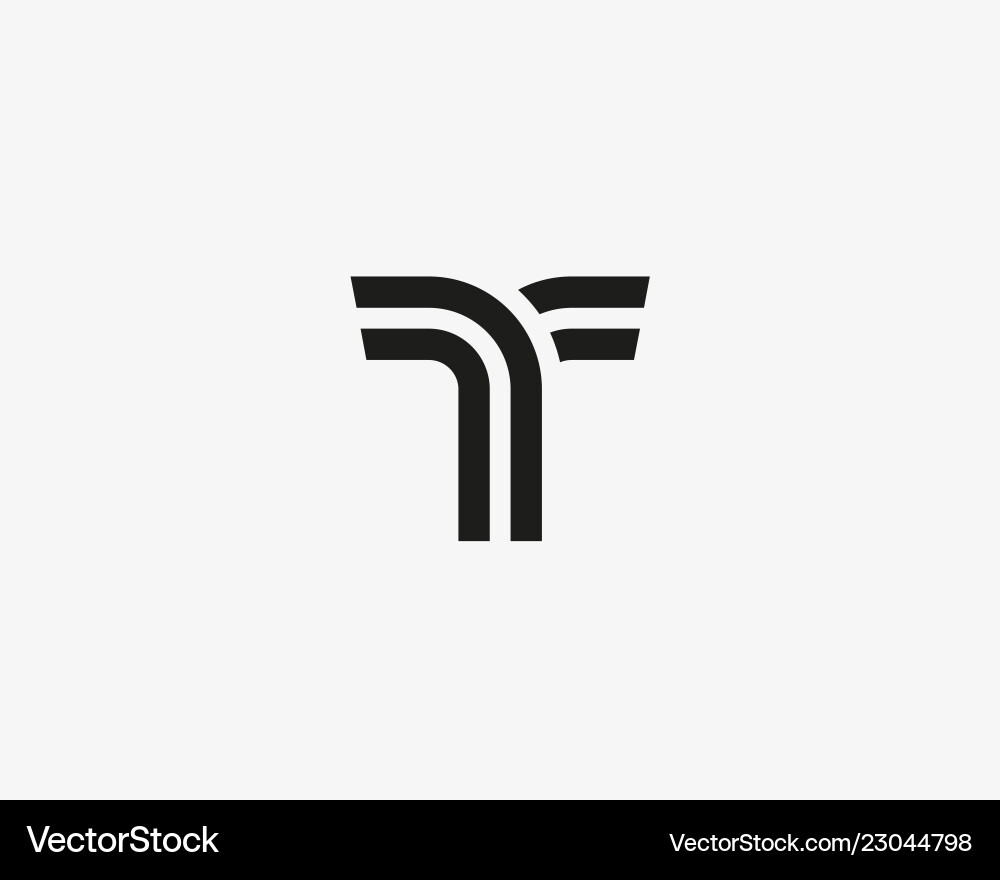 Letter t line logo design creative Royalty Free Vector Image