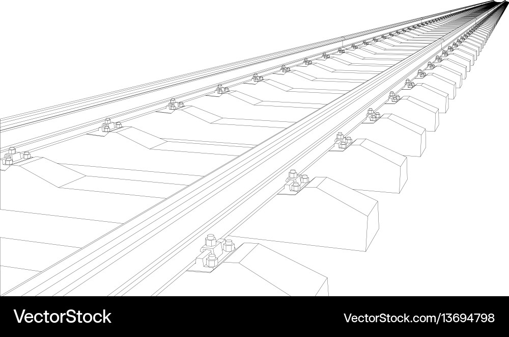 Railway on white Royalty Free Vector Image - VectorStock