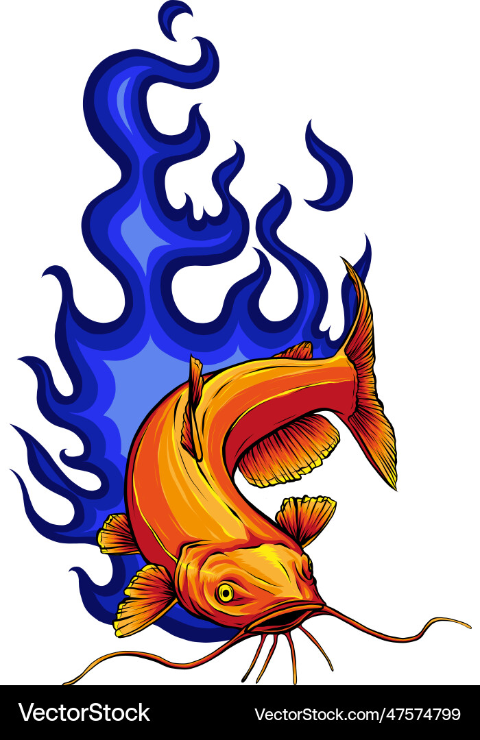 Cartoon of colored catfish Royalty Free Vector Image