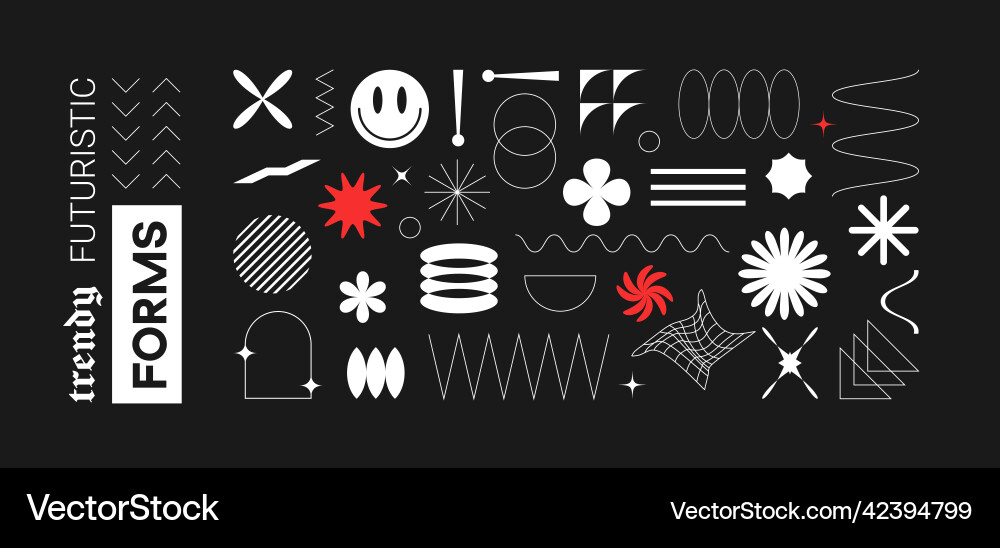 Geometric Brutalist Shapes Royalty Free Vector Image