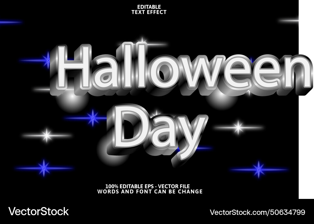 Halloween editable text effect flat gradient Vector Image