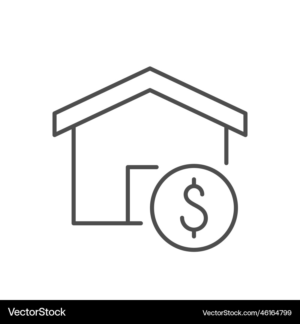 House expenses line outline icon Royalty Free Vector Image