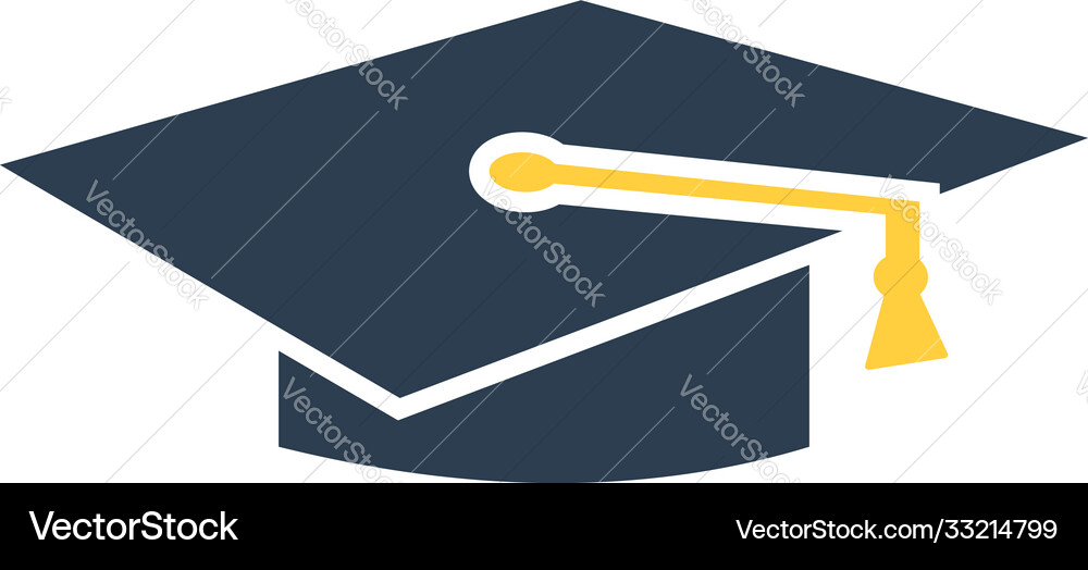 Icon graduation cap in ui colors Royalty Free Vector Image