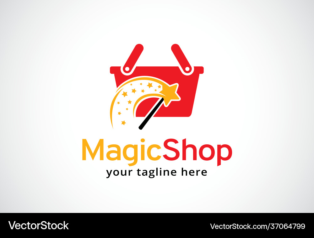 Magic shop logo template design Royalty Free Vector Image