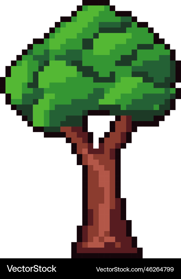 Pixelated tree for game setting forest botany Vector Image