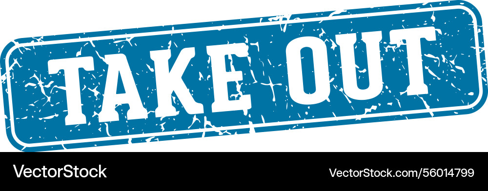 Take out rectangular sign stamp Royalty Free Vector Image
