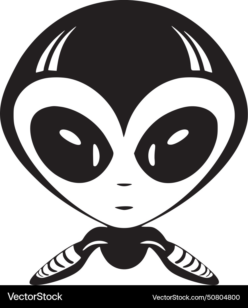 Alien - black and white isolated icon Royalty Free Vector