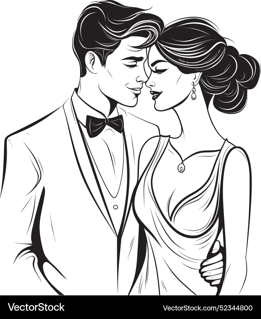 Boundless love wedding couple art Royalty Free Vector Image